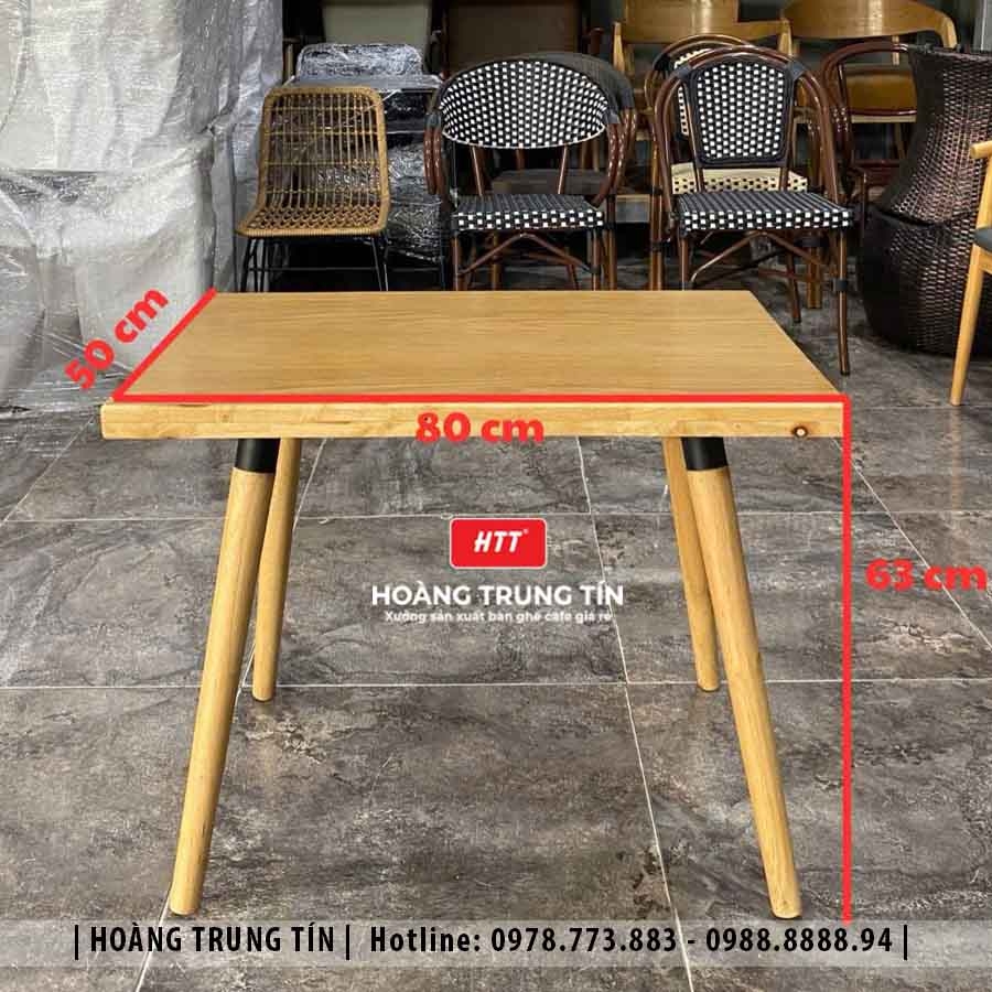 Bàn cafe gỗ cao su HTT03